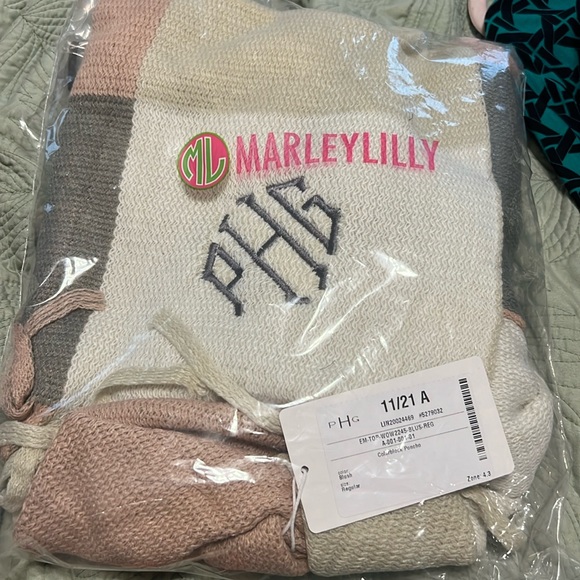marleylily | Tops | Marley Lilly Poncho With Pgh Initials | Poshmark